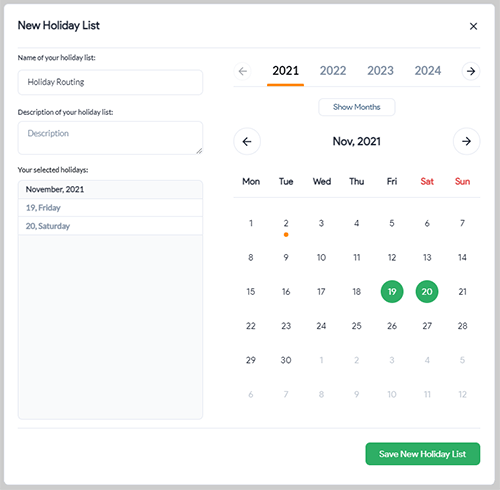 Holiday Routing Global Call Forwarding